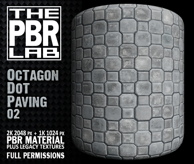 Second Life Marketplace - The PBR Lab - Octagon Dot Paving 02